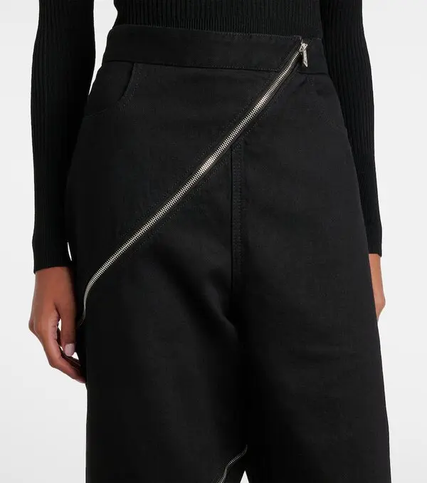 Alaïa Spiral Wide-leg Pants - Black