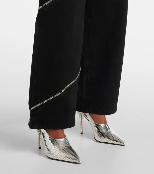 Alaïa Spiral Wide-leg Pants - Black