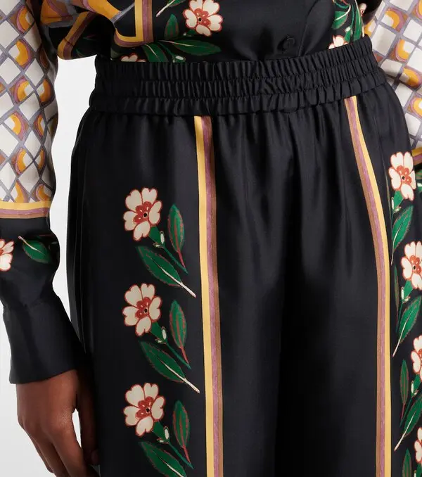 La DoubleJ Dazed Placée Silk Twill Palazzo Pants - Multicoloured