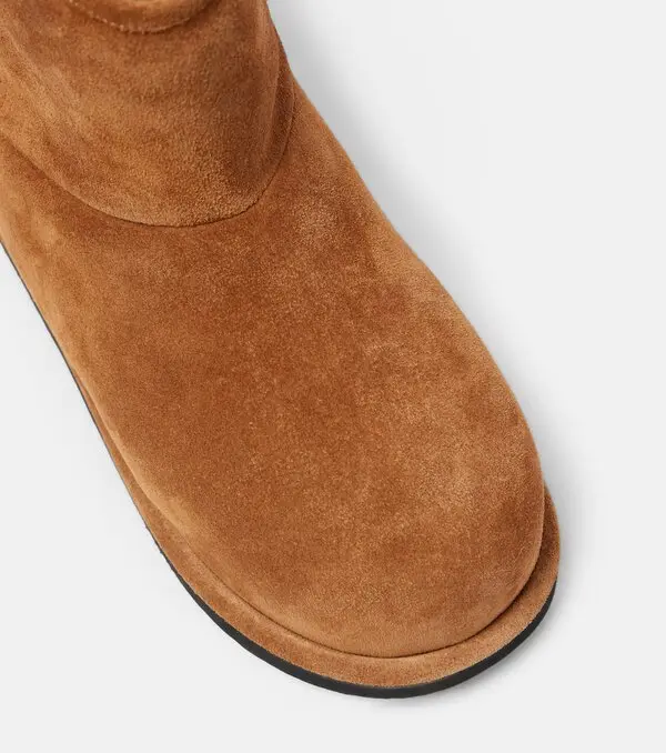 Amina Muaddi Heidi Shearling-lined Suede Ankle Boots - Brown