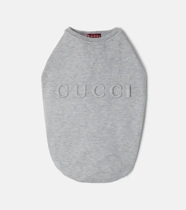 Gucci Logo Embossed Dog Sweatshirt - Heathered Silver