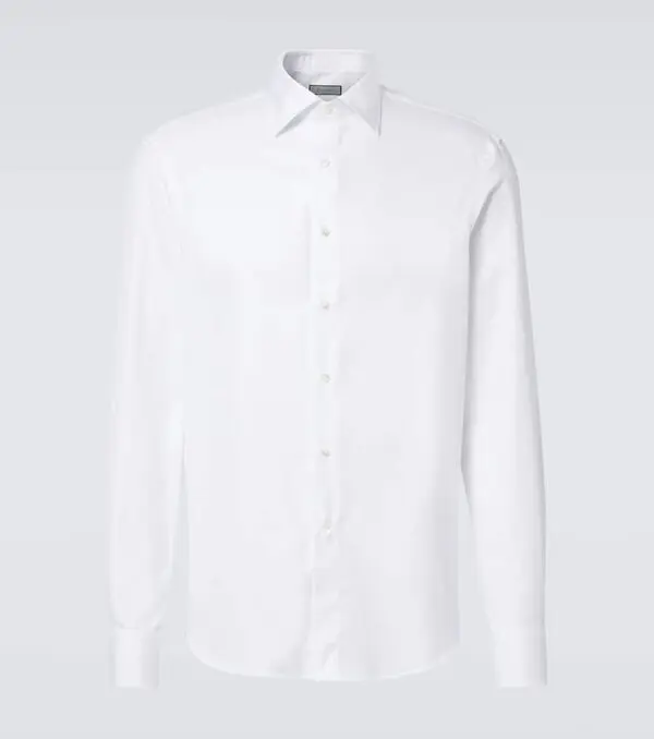 Canali Cotton Poplin Shirt - White