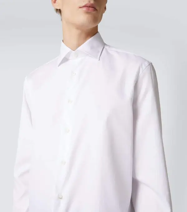 Canali Cotton Poplin Shirt - White