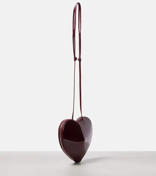 Alaïa Le Coeur Patent Leather Crossbody Bag - Burgundy