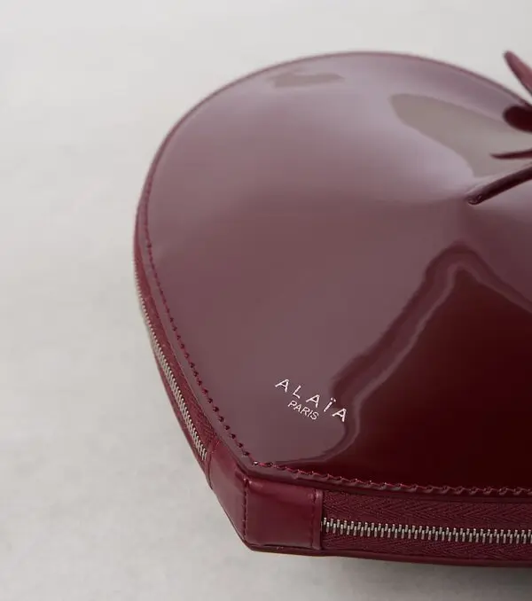 Alaïa Le Coeur Patent Leather Crossbody Bag - Burgundy