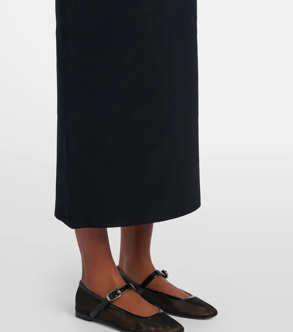 TOTEME Knitted Off-shoulder Midi Dress