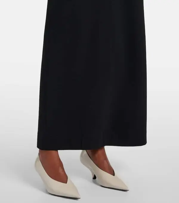 TOTEME Draped Wool-blend Maxi Dress - Black
