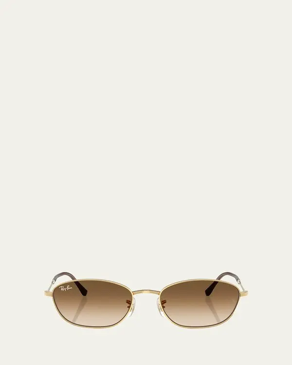 Ray-ban Irregular Sunglasses - Gold Frame/brown Lense