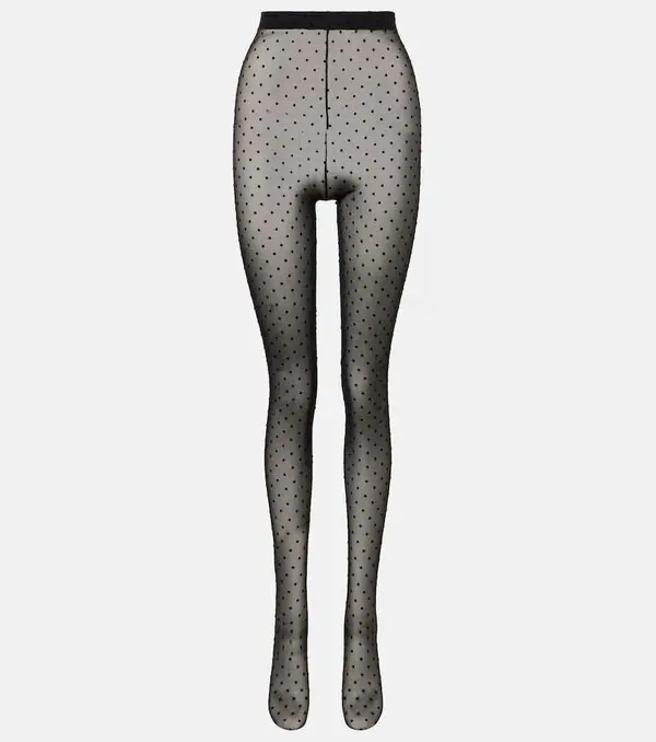 Wardrobe.NYC Polka-dot Tights - Black