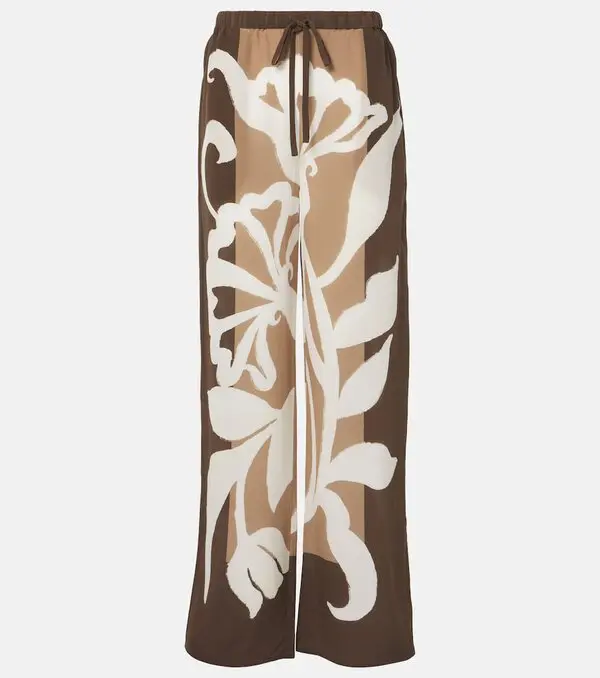SIR. Portia Printed Wide-leg Pants - Brown