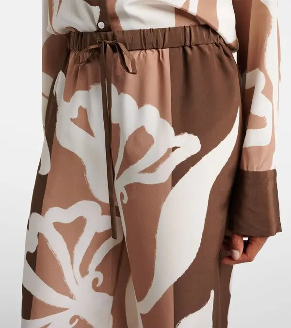 SIR. Portia Printed Wide-leg Pants - Brown