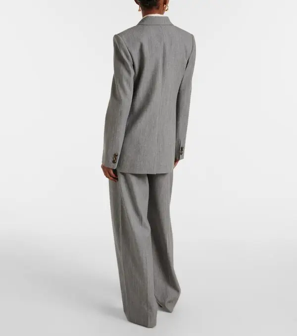 Vince Double-breasted Wool-blend Twill Blazer