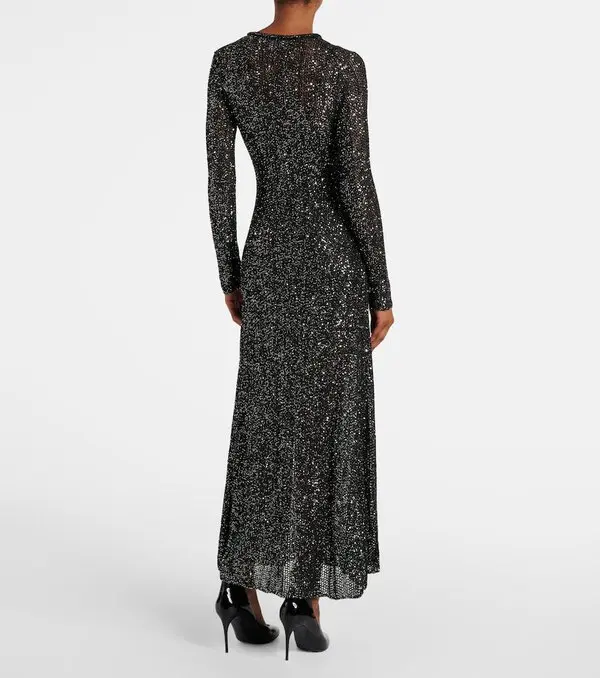 Alaïa Sequined Midi Dress - Black