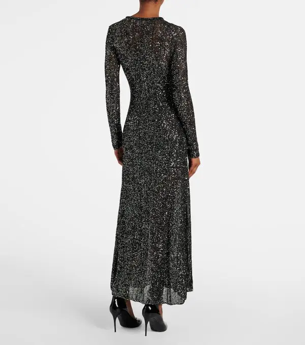 Alaïa Sequined Midi Dress - Black