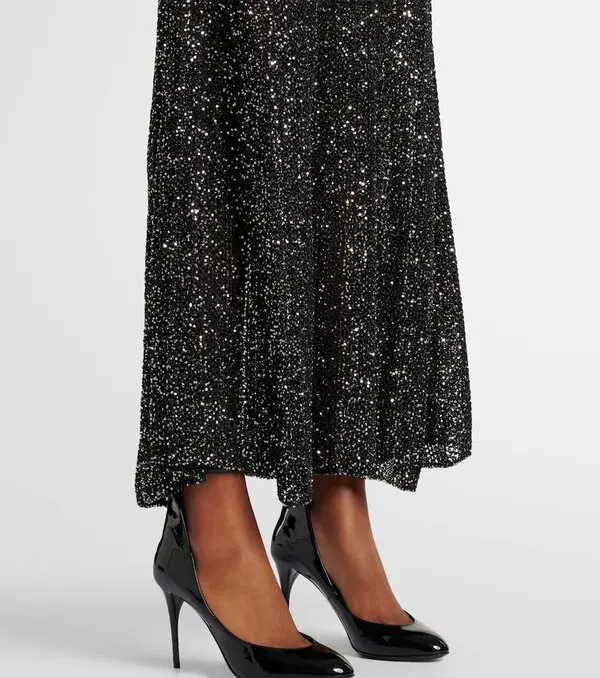 Alaïa Sequined Midi Dress - Black