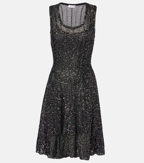 Alaïa Sequined Minidress - Black