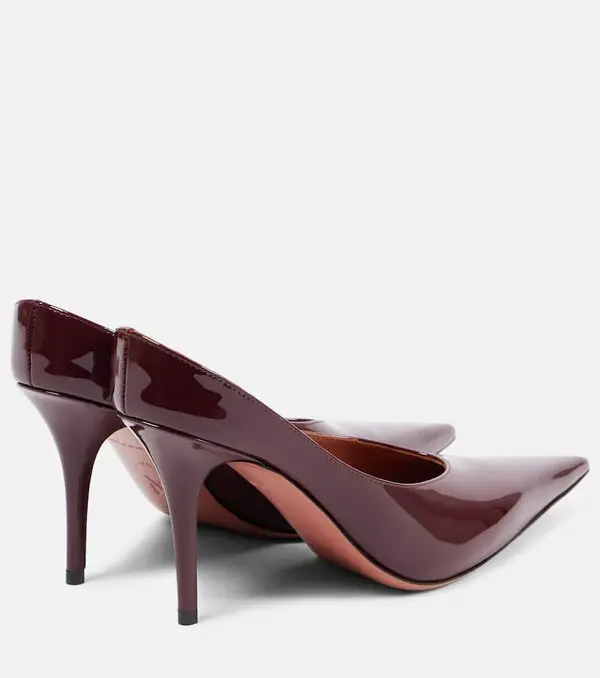 Amina Muaddi Anok 90 Patent Leather Mules