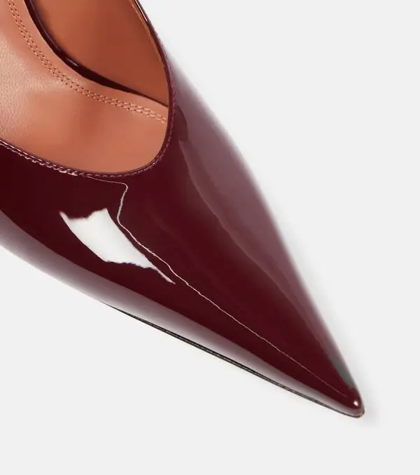 Amina Muaddi Anok 90 Patent Leather Mules