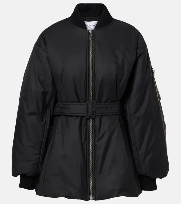 Alaïa Belted Cotton-blend Bomber Jacket