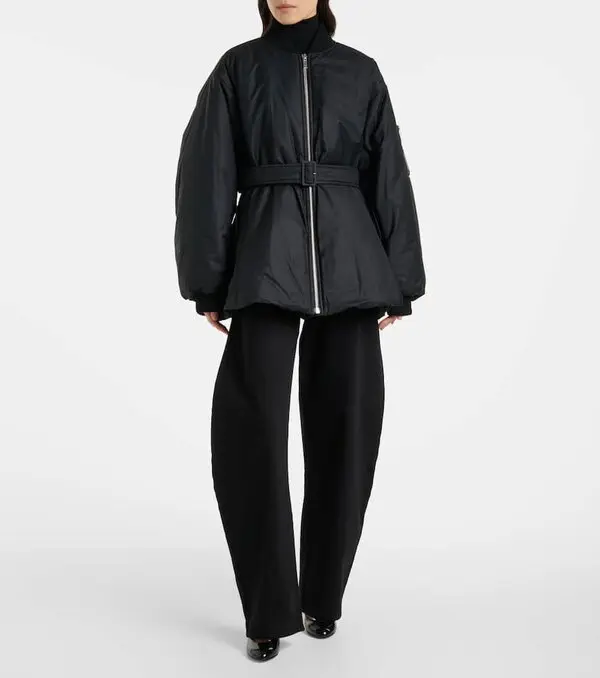 Alaïa Belted Cotton-blend Bomber Jacket