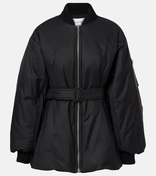 Alaïa Belted Cotton-blend Jacket - Black