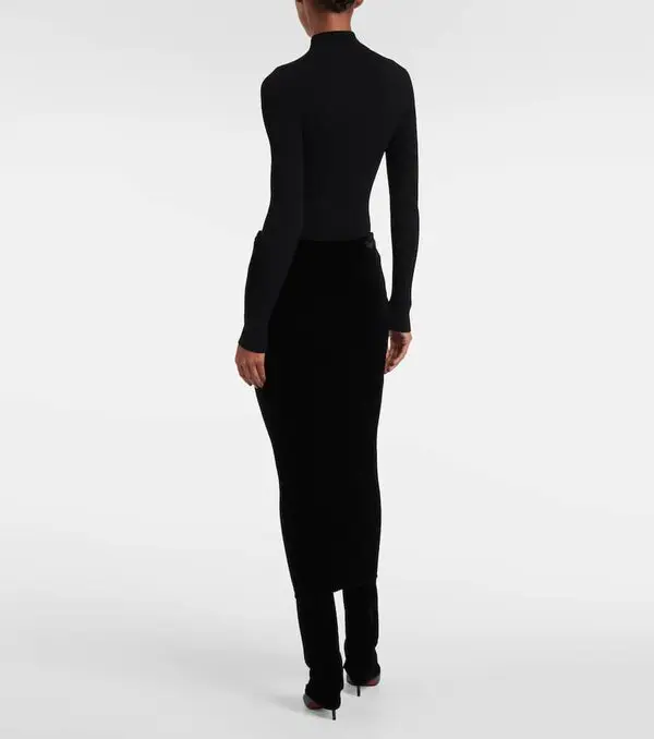 Alaïa Fluid Jersey Skirt Pants - Black