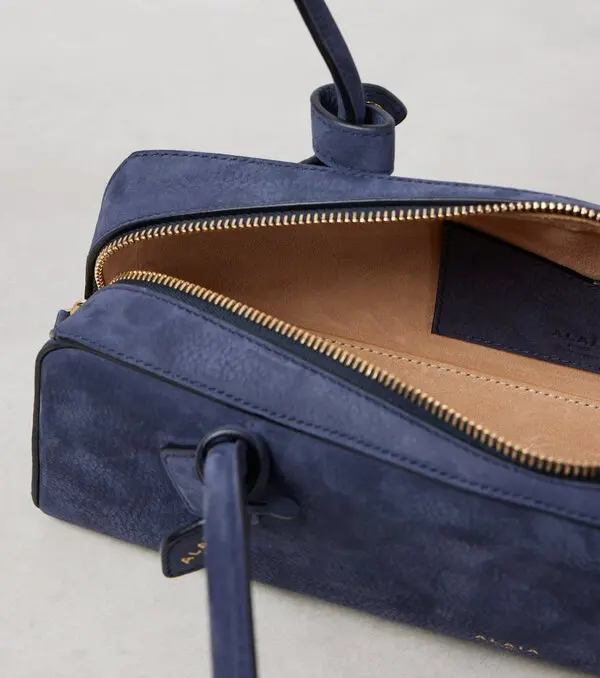 Alaïa Le Teckel Suede Shoulder Bag - Blue