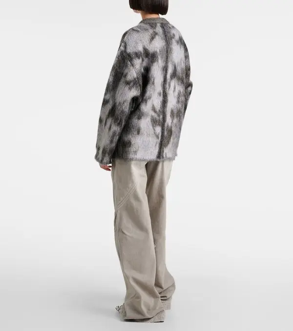 Attico Leopard-print Jacquard Sweater - Grey
