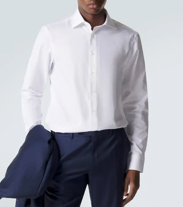 Canali Cotton Poplin Shirt - White