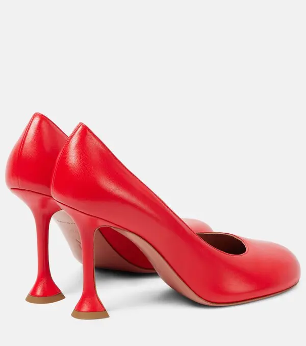 Amina Muaddi Iris 95 Leather Pumps - Red