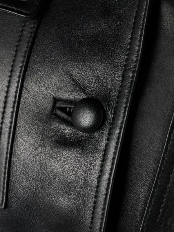 Saint Laurent Belted Leather Biker Jacket