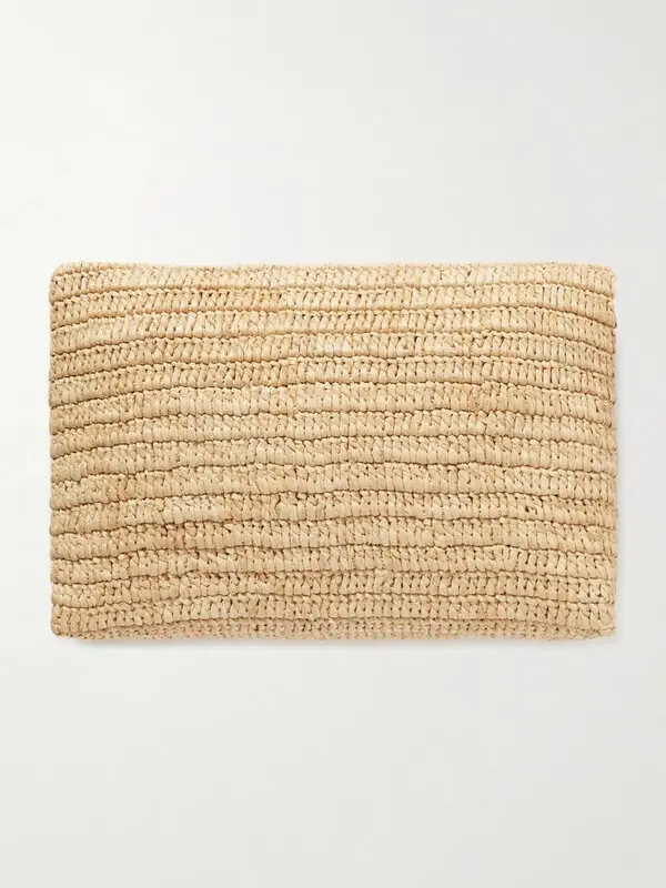 Saint Laurent Cassandre Raffia Clutch