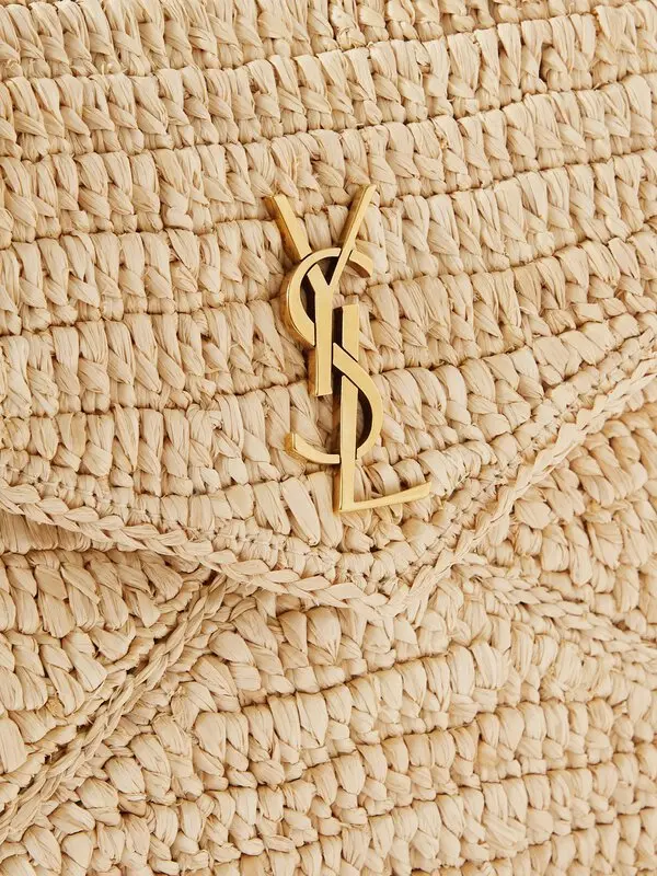 Saint Laurent Cassandre Raffia Clutch