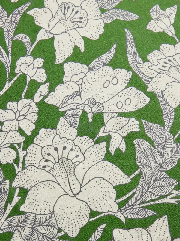 La DoubleJ Large Floral-print Linen Tablecloth