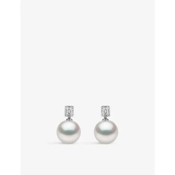 Yoko London Starlight South Sea Pearl Diamond Stud Earrings - White Gold
