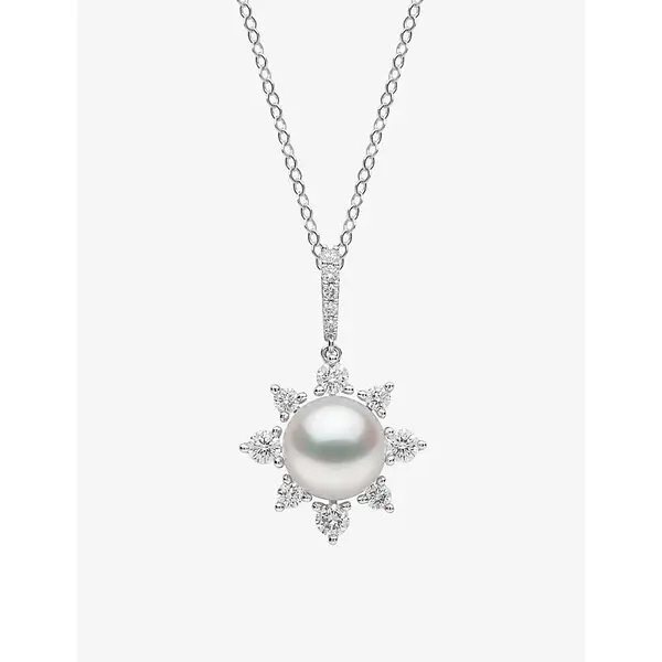 Yoko London 18ct White-gold, Freshwater-pearl And Diamond Pendant Necklace - White Gold