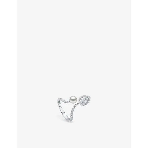 Yoko London Baby Glitz Akoya Pearl And Diamond Ring - White Gold