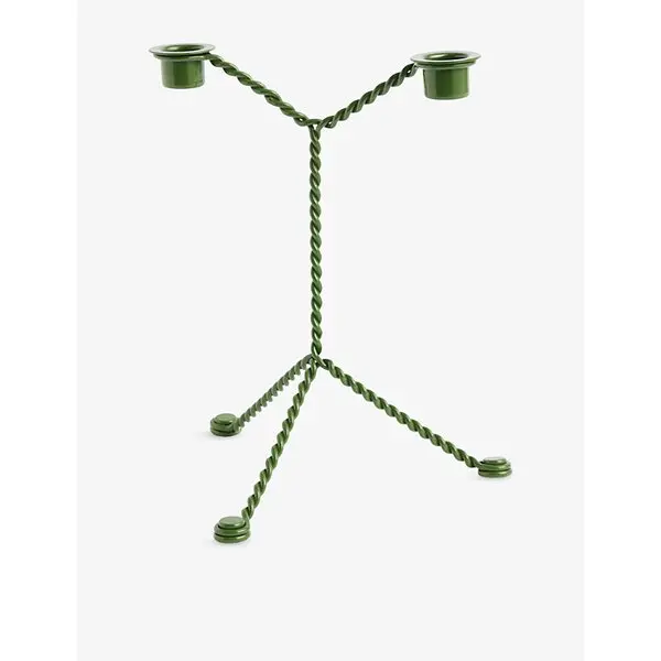 HAY Wire Twisted Steel Candleholder - Green