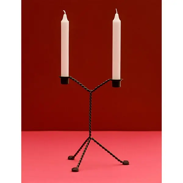 HAY Wire Twisted Steel Candleholder - Green