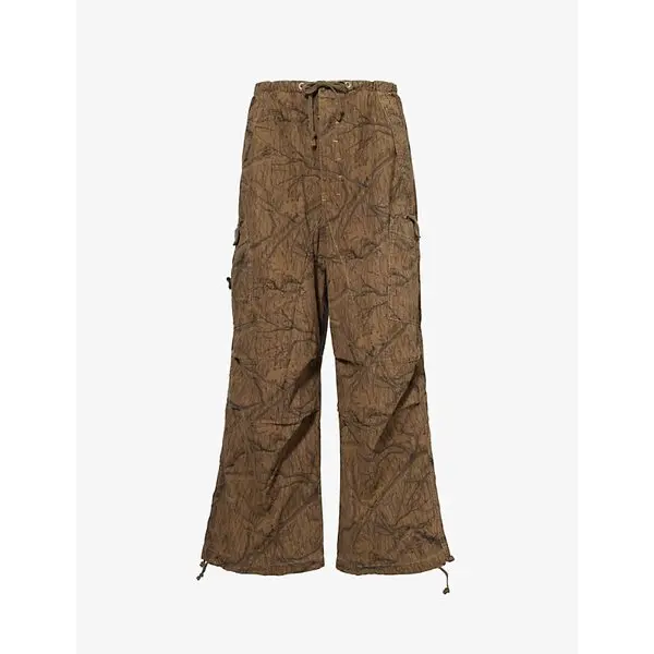 JADED LONDON Parachute Camouflage Wide-leg High-rise Trousers