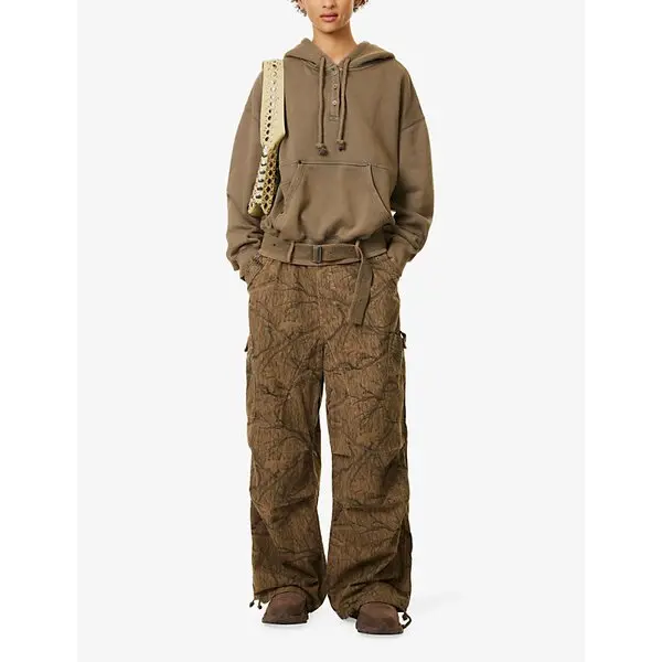 JADED LONDON Parachute Camouflage Wide-leg High-rise Trousers