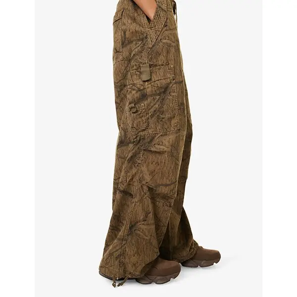 JADED LONDON Parachute Camouflage Wide-leg High-rise Trousers