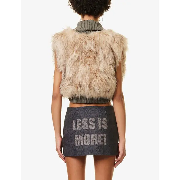 Jaded London Meka Faux-Fur Vest - Cream | Editorialist