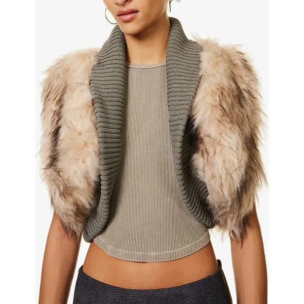 Jaded London ファー　ベスト Jaded London Meka Faux-Fur Vest - Cream | Editorialist