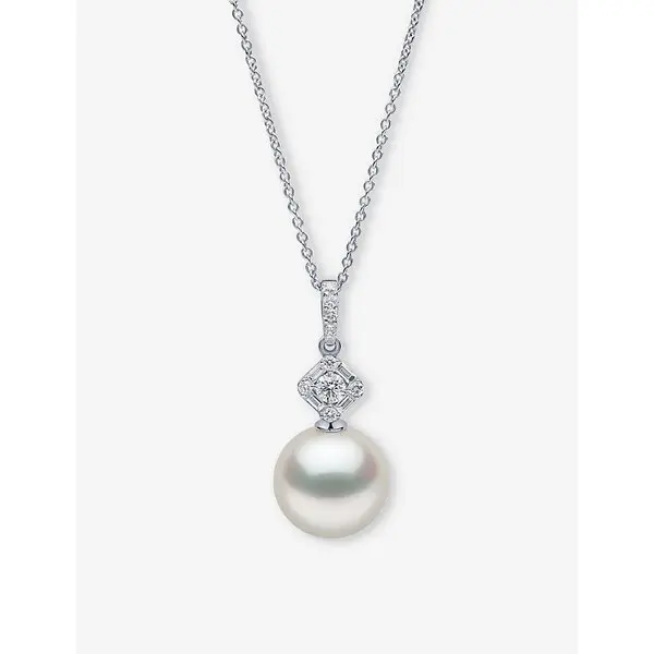 Yoko London Starlight Diamond And South Sea Pearl Pendant Necklace - White Gold