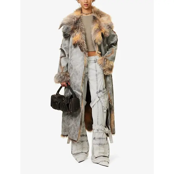 Jaded London Alpha Faux-Leather Coat - Grey | Editorialist
