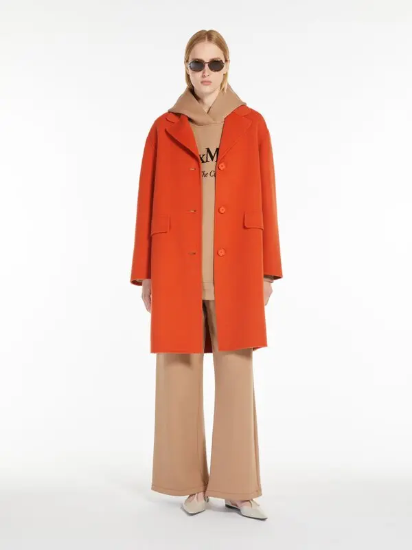 Max Mara Wool Cocoon Coat In Orange - 30% Off | Editorialist