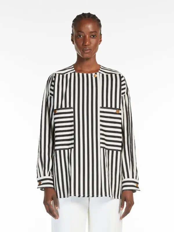 Max Mara Striped Cotton And Silk Blouse