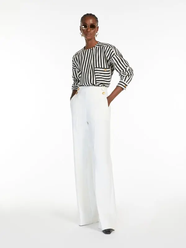 Max Mara Striped Cotton And Silk Blouse