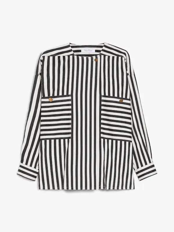 Max Mara Striped Cotton And Silk Blouse